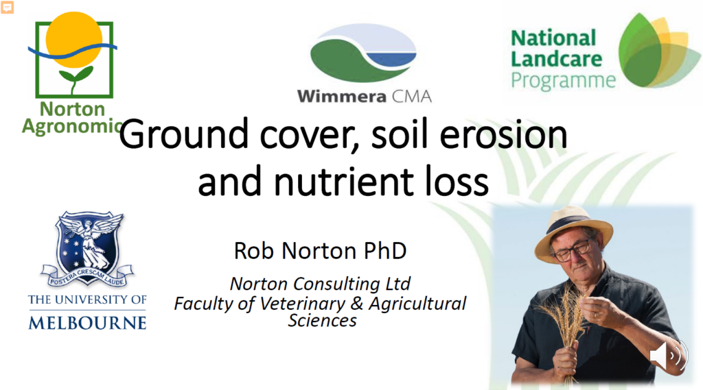 Wimmera CMA | Ground cover, soil erosion and nutrient loss