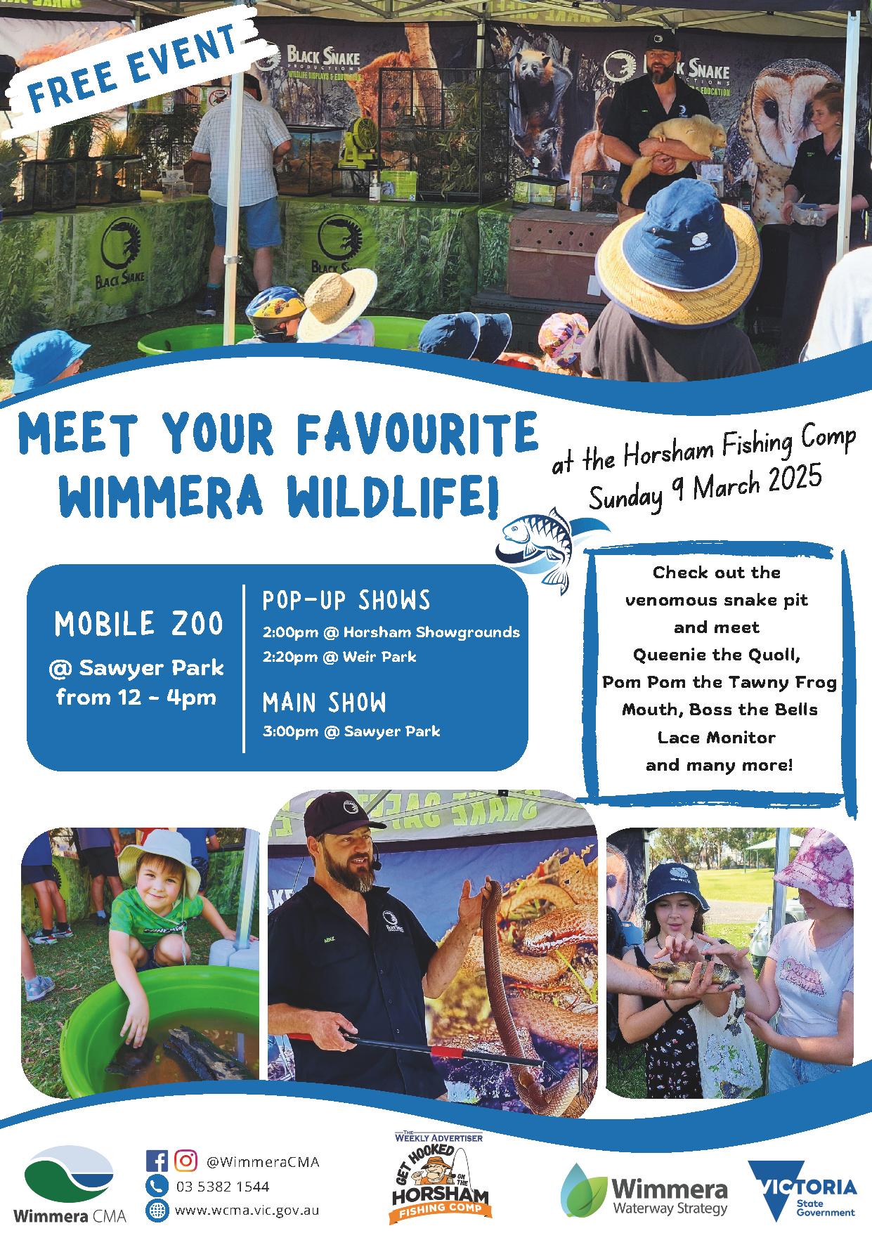 Wimmera CMA | Meet adorable native animals at the Horsham Fishing Comp